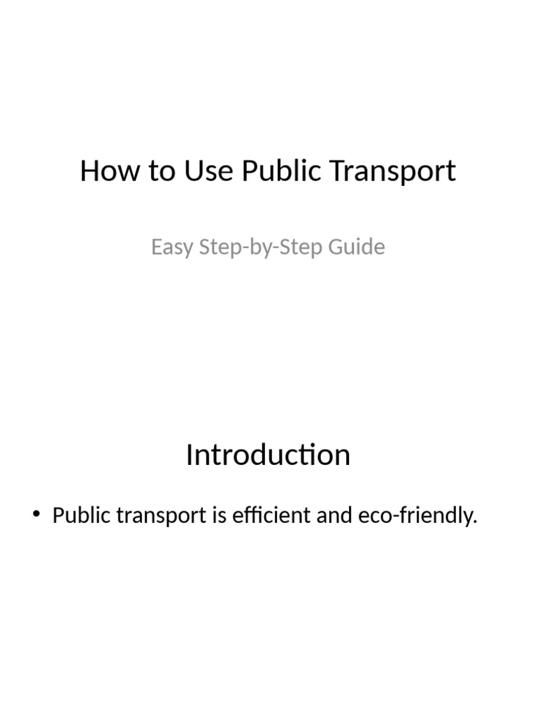 How To Use Public Transport | PDF