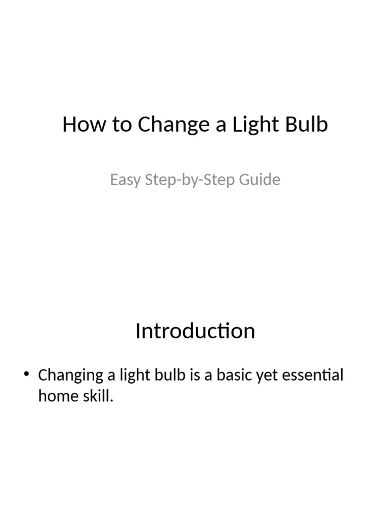 How_to_Change_a_Light_Bulb | PDF