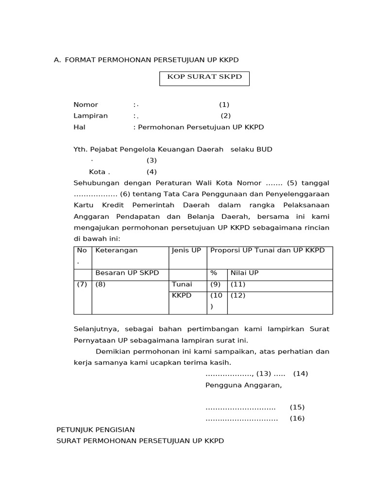 Format Surat KKPD | PDF