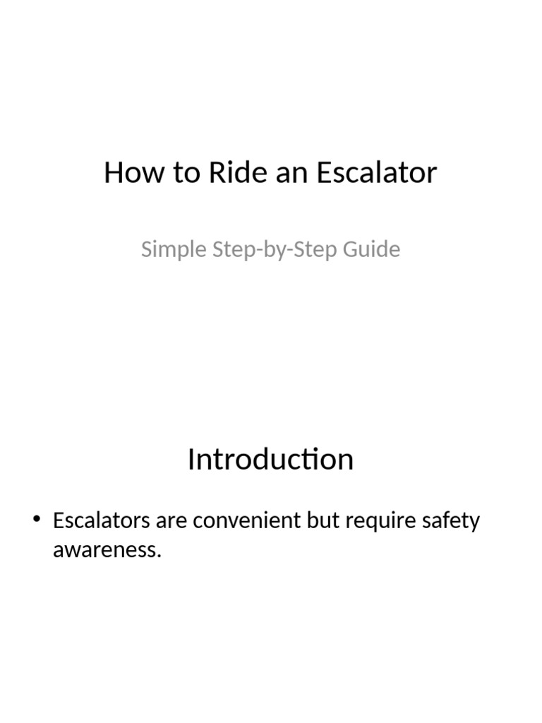 How To Ride An Escalator | PDF