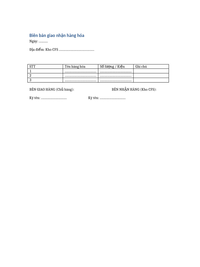 Mau Bieu Quy Trinh CFS LCL Xuat Khau | PDF