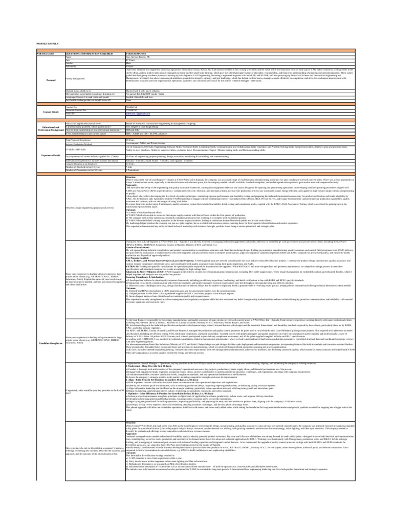 General Manager Operations Profile Summary 2025 | PDF | Leadership ...