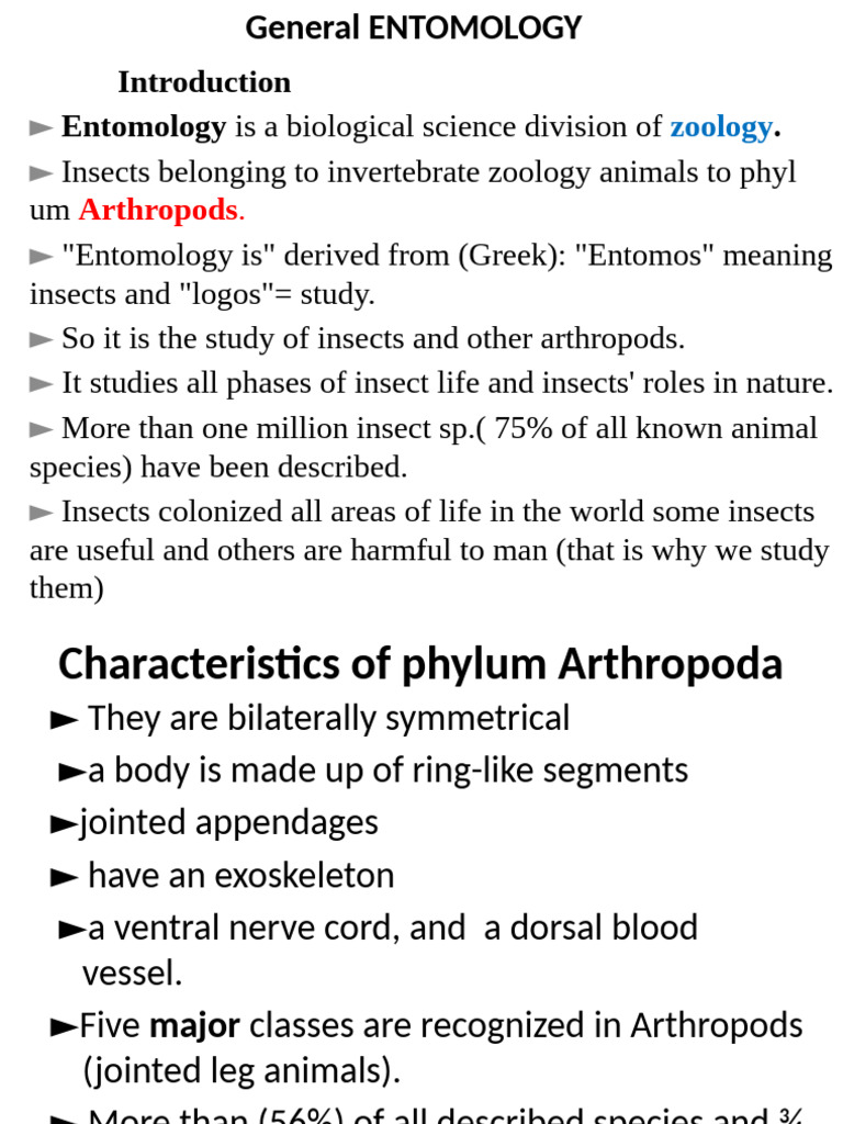 General Entomology I | PDF | Insects | Arthropodology