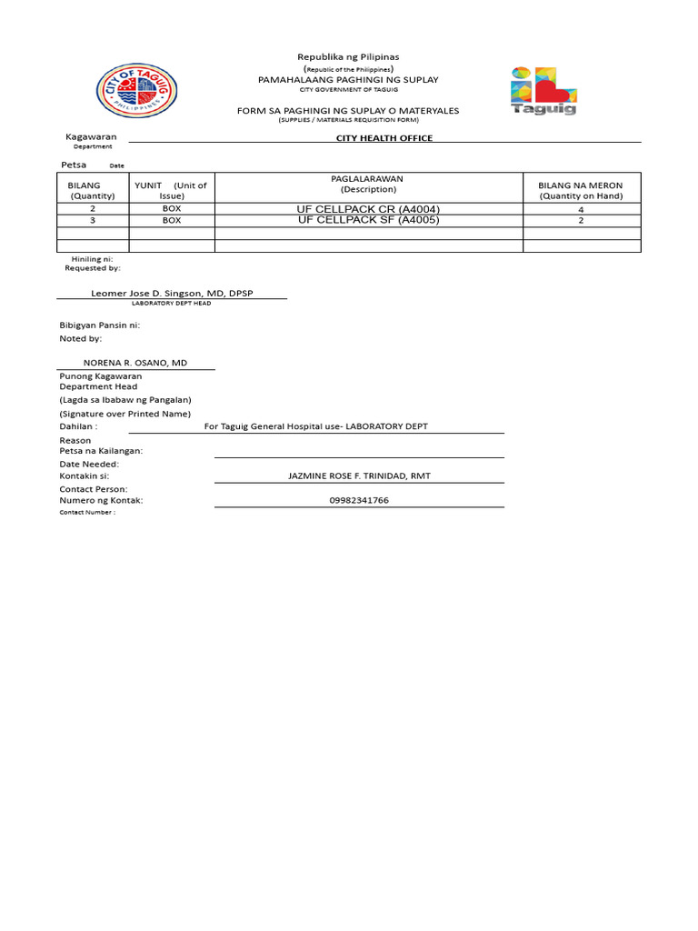 CM Lab Request - April | PDF
