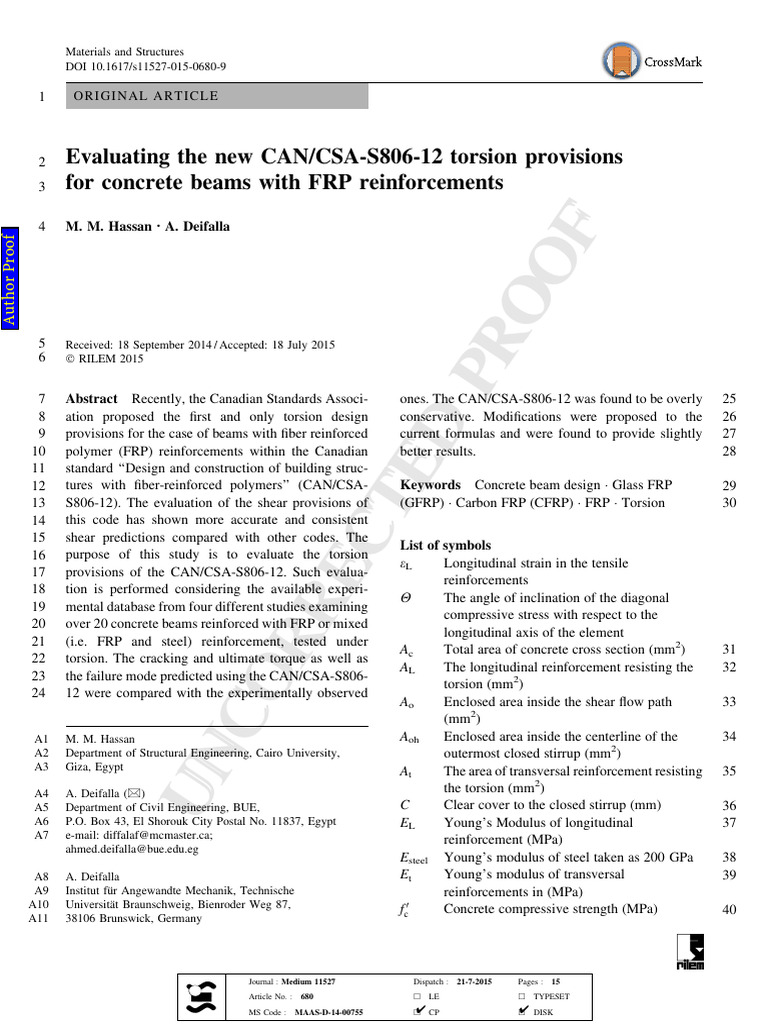 Evaluating The New CAN CSA S806 12 Torsi | PDF | Strength Of Materials ...