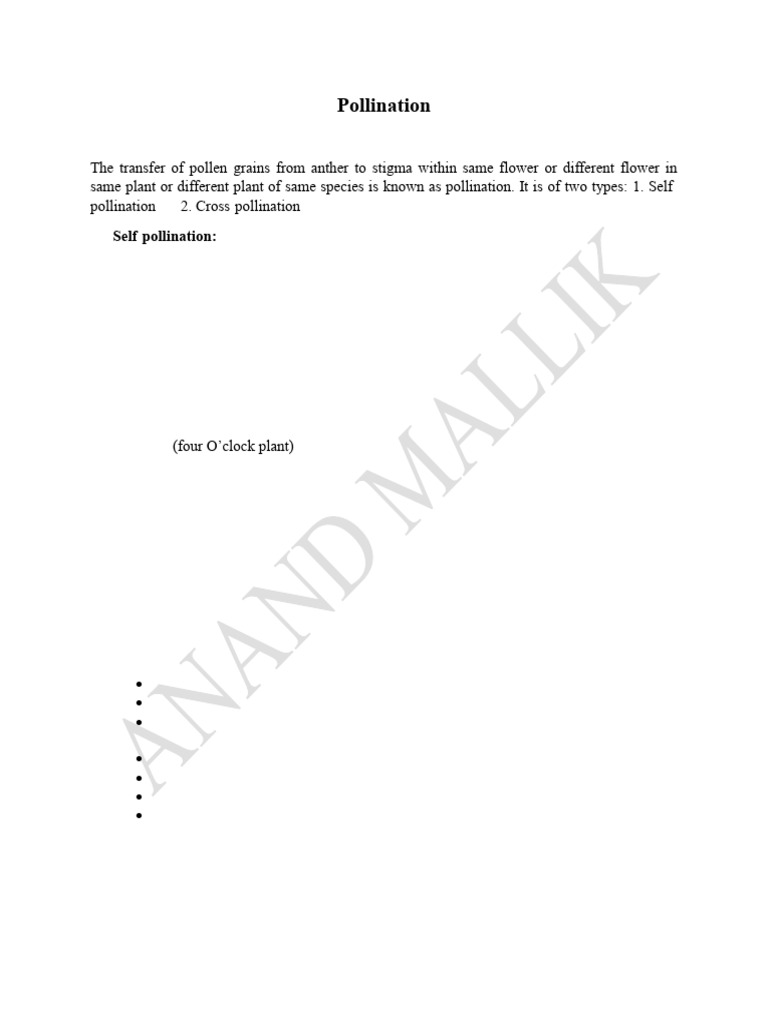 Pollination Types in Angiosperms Explained | PDF | Flowers | Pollination