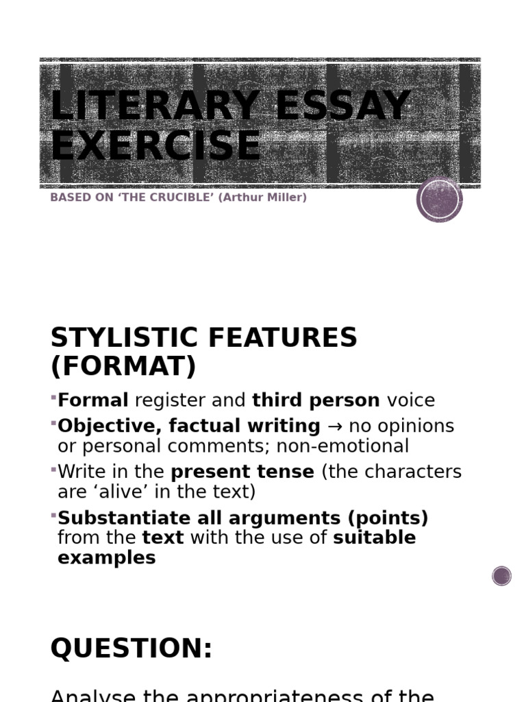 Literary Essay Exercise On 'The Crucible' | PDF