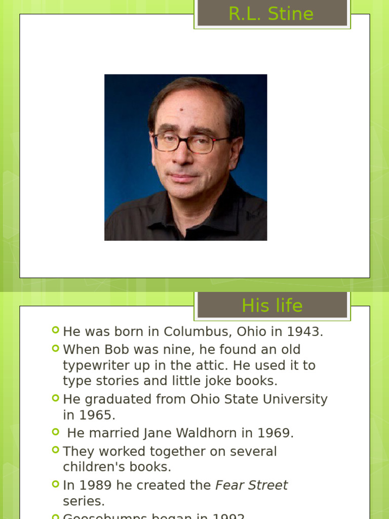 R.L. Stine: Life and Works Overview | PDF