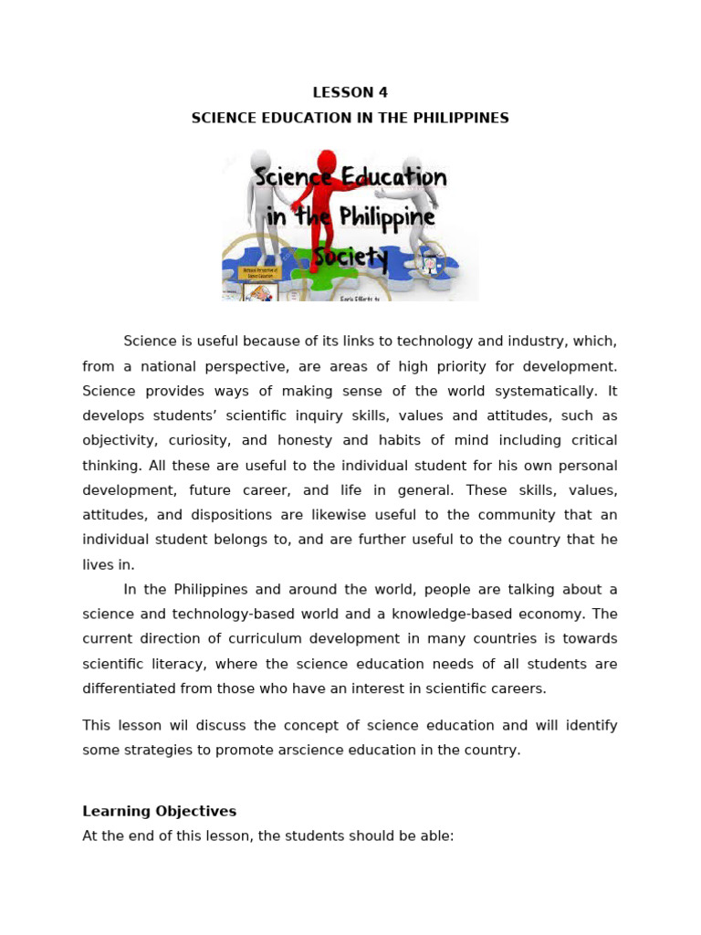 Chapter 1 Lesson 4 - STS | PDF | Science Education | Teachers