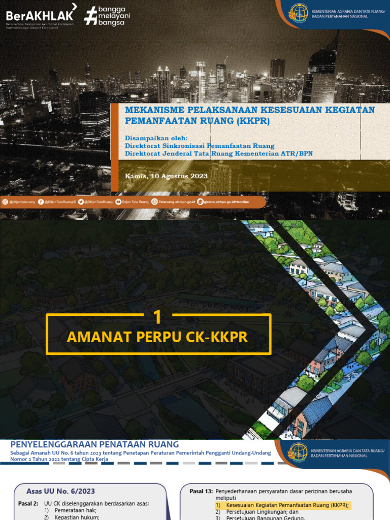 Mekanisme Pelaksanaan KKPR Kep Riau, 10 Agustus 2023 | PDF