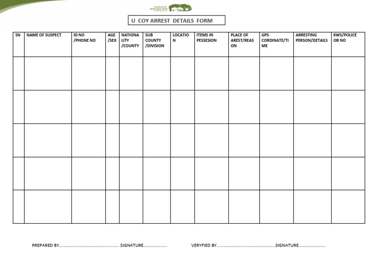 Arrest Form | PDF