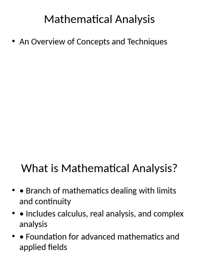 Mathematical Analysis Presentation | PDF