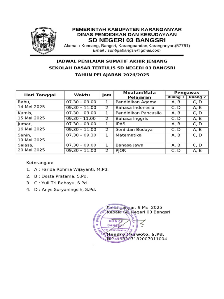 Jadwal PSAJ 2025 | PDF