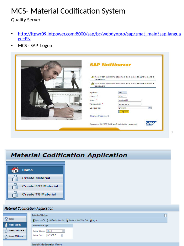 MCS-Material Codification System: Quality Server | PDF
