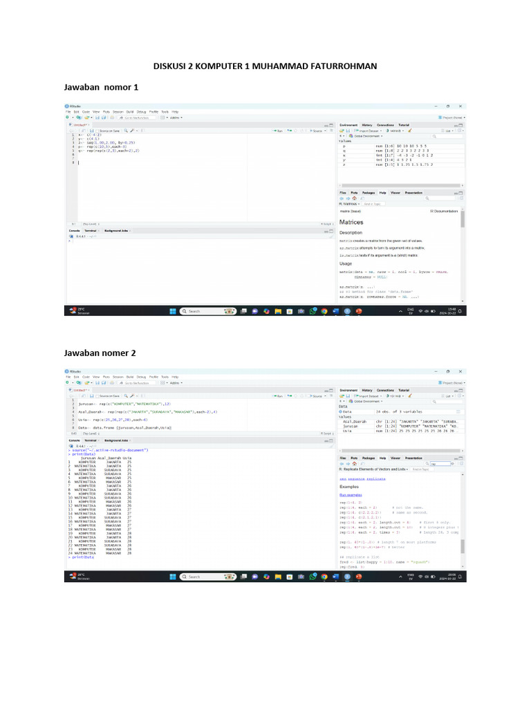 Diskusi 2 Komputer 1 Muhammad Faturrohman | PDF