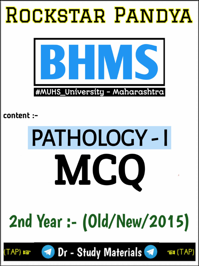 Pathology-1 - MCQ - 2nd - BHMS - (Old, New, 2015) | PDF | Thrombus | Vasodilation