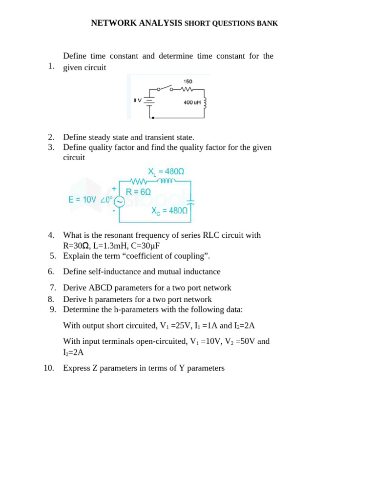 NA SHORT ANSWERS Bank | PDF