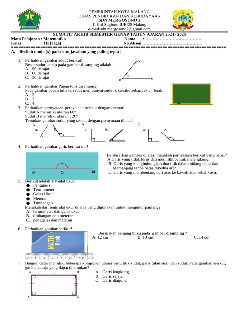 Soal Aas Mat Kelas 3 | PDF