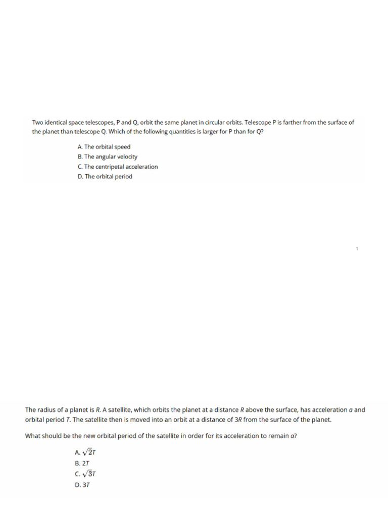 Gravitation Problems | PDF