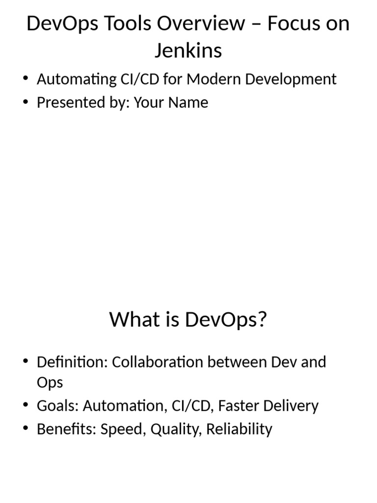 DevOps Jenkins Overview | PDF