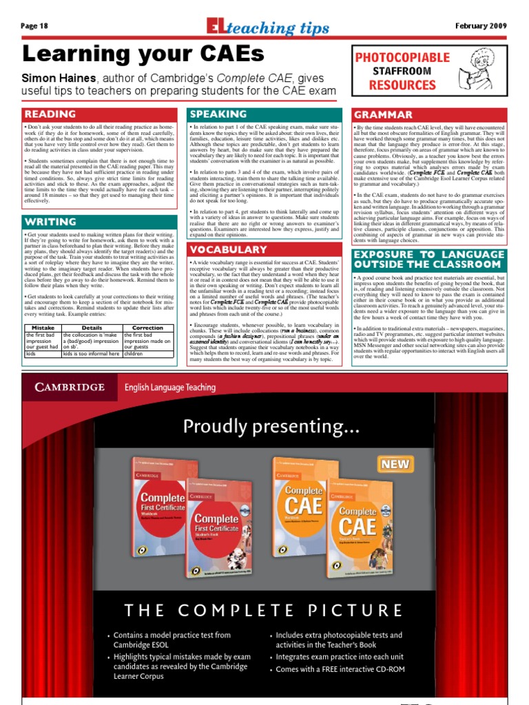 CAE Tips | PDF | Vocabulary | Test (Assessment)