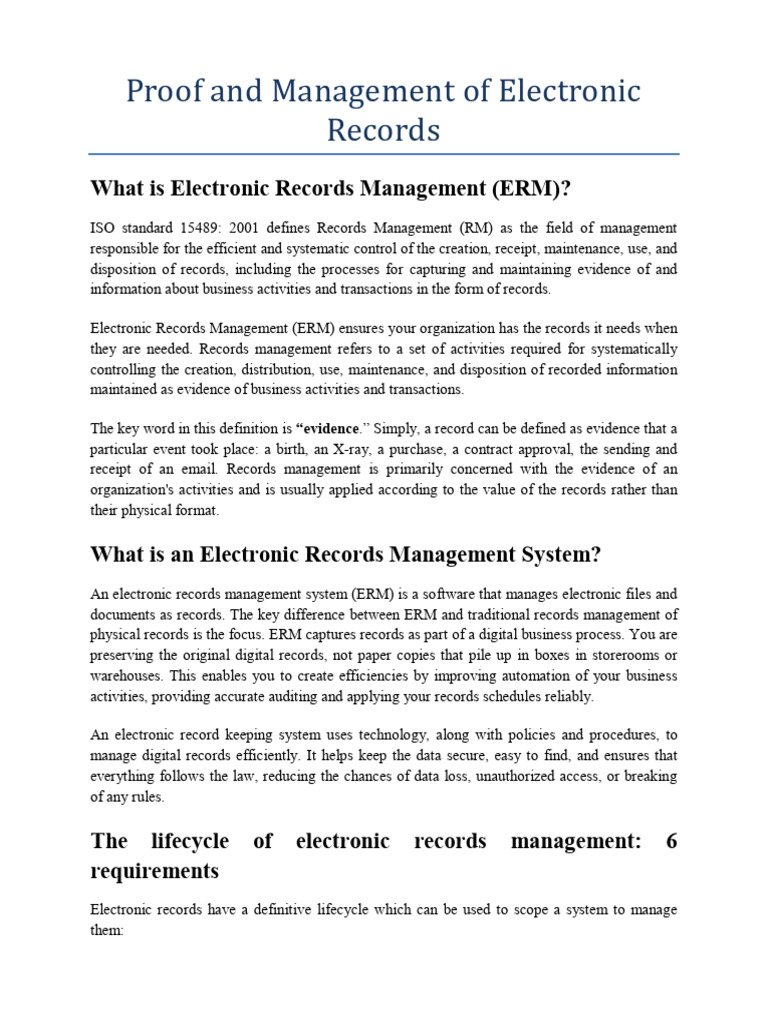Electronic Records Management Guide | PDF | Public Key Cryptography ...