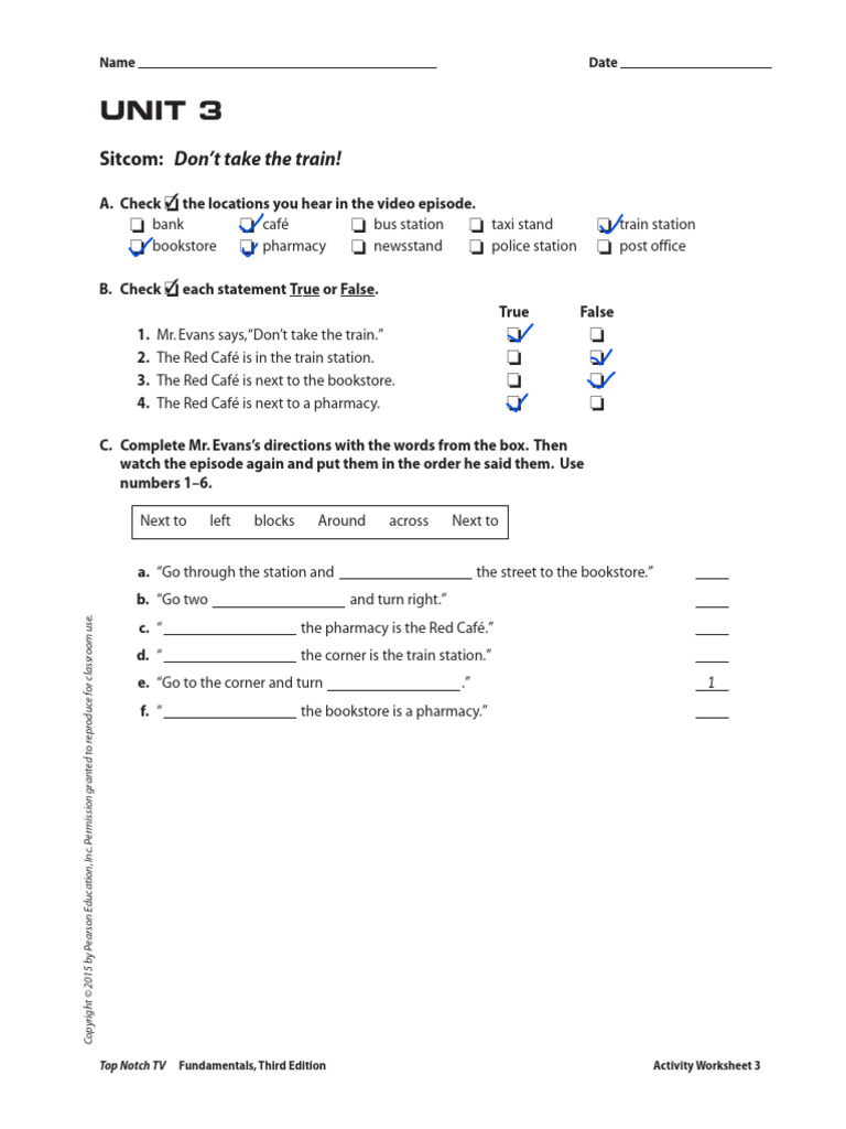 UNIT 03 Video Worksheets | PDF