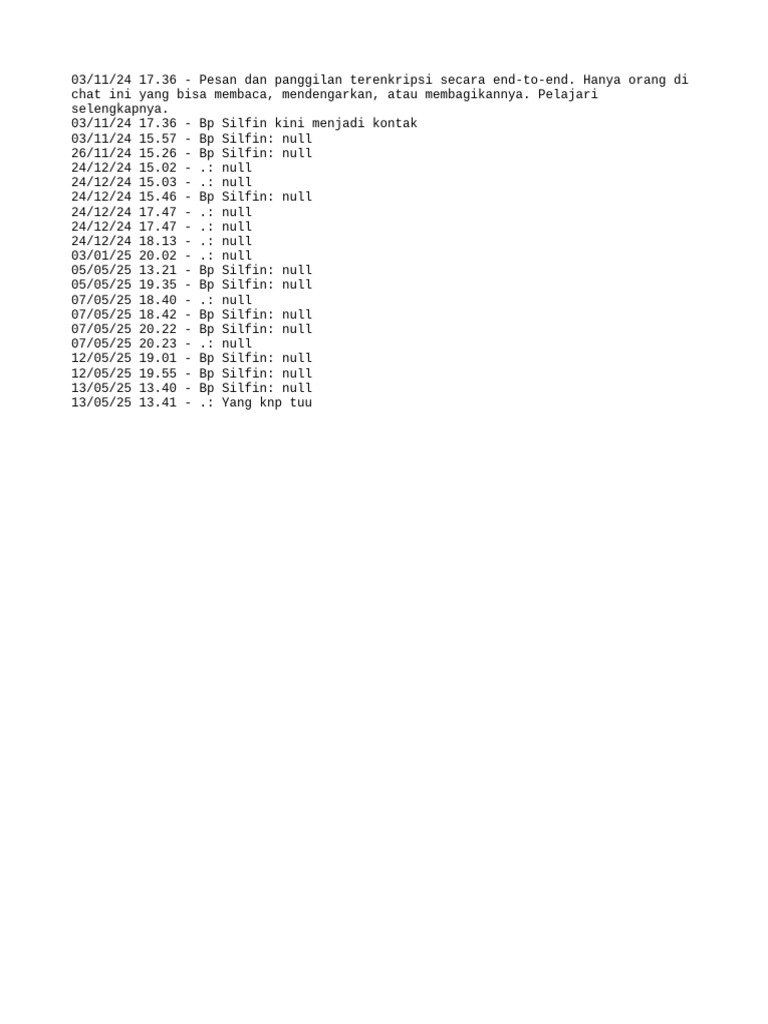 Chat WhatsApp Dengan BP Silfin | PDF