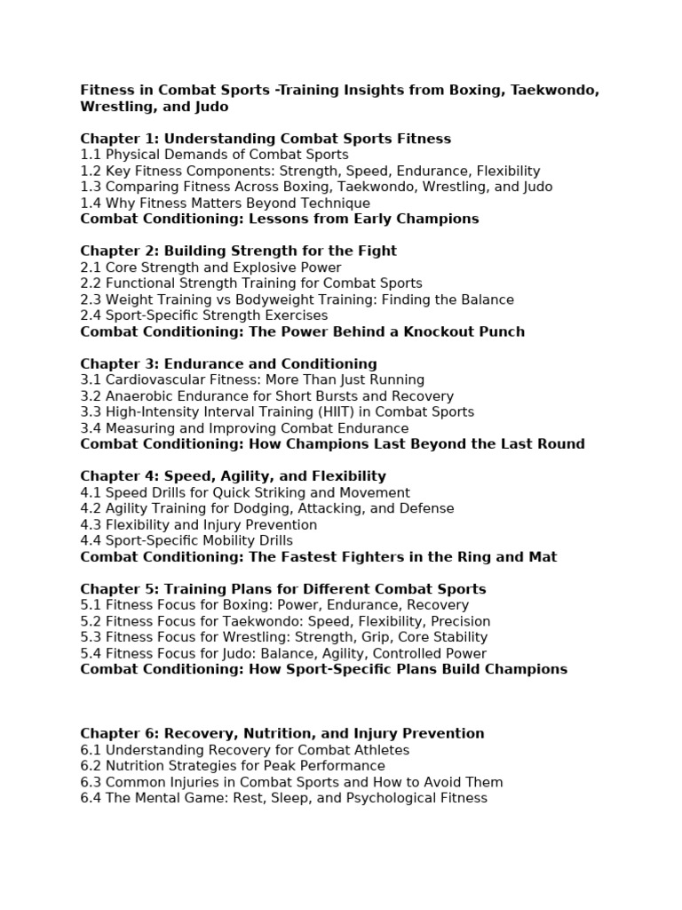 Combat Sports Fitness Training Guide | PDF | Strength Training ...