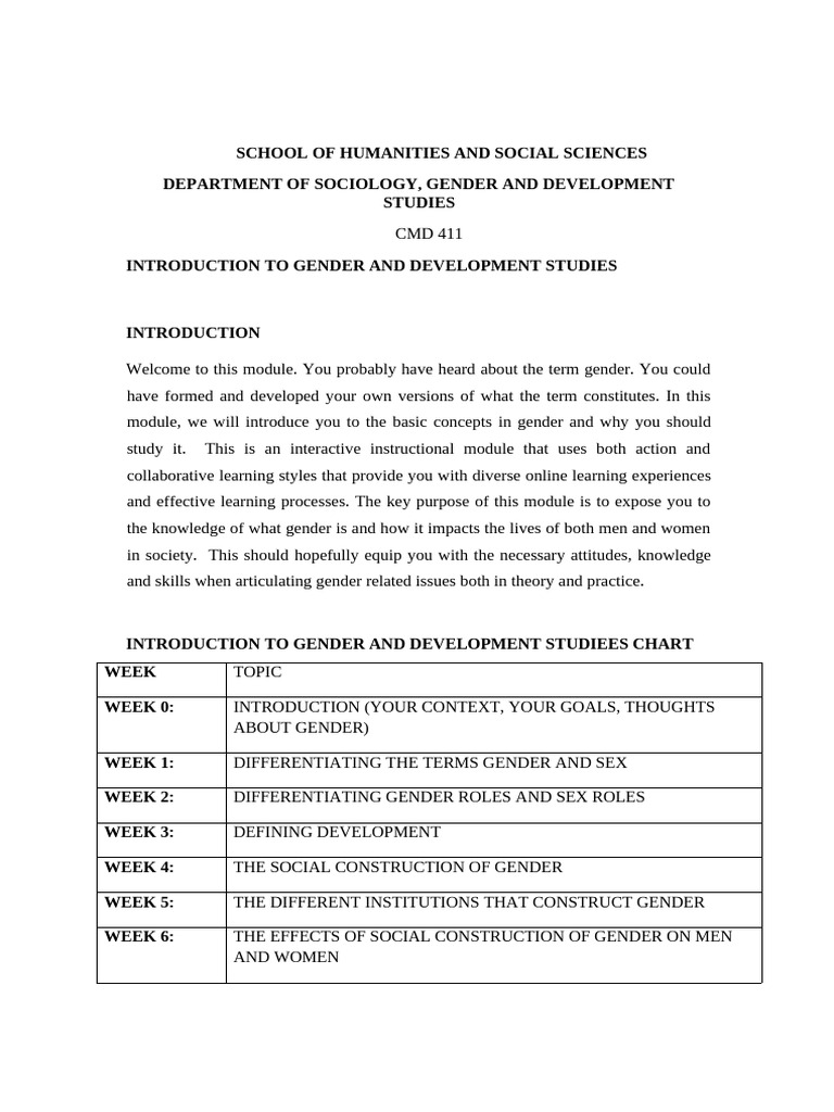 Gender and Development NOTES | PDF | Gender | Gender Studies