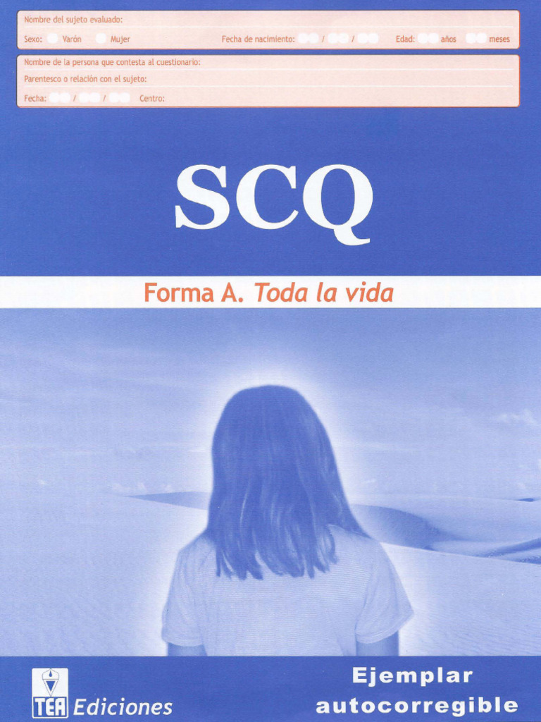 Cuadernillo Forma A Cuestionario (SCQ) (Tea Ed.) (Form. Alt.) | PDF