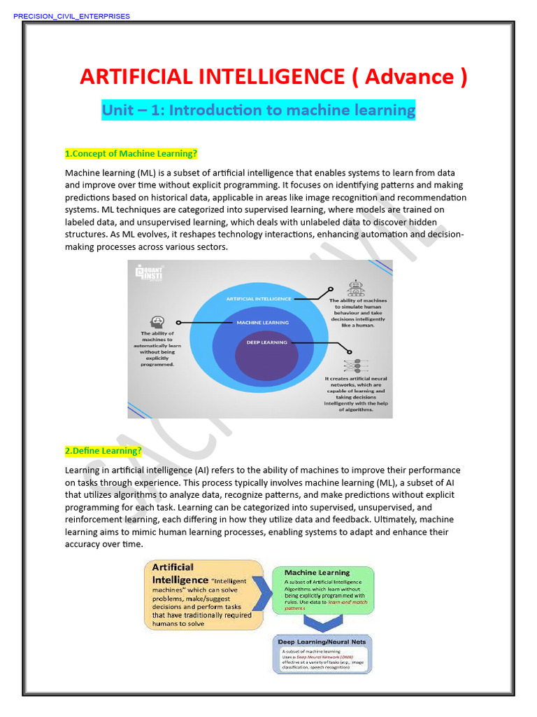 Artificial Intelligence (Advance) Notes? | PDF | Receiver Operating ...