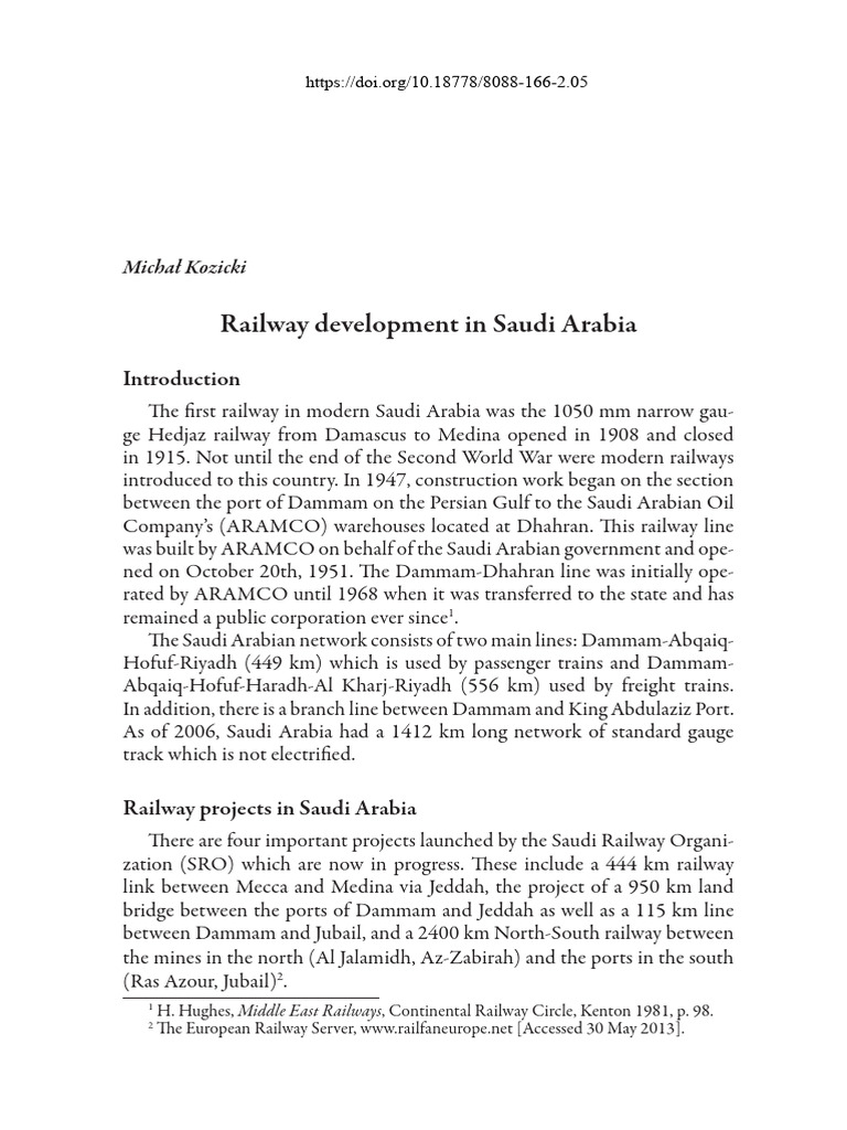 Saudi Arabia's Railway Development Overview | PDF | Gulf Cooperation ...