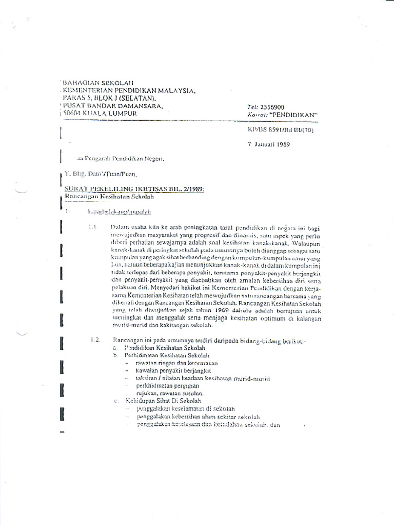 Pekeliling Kesihatan | PDF