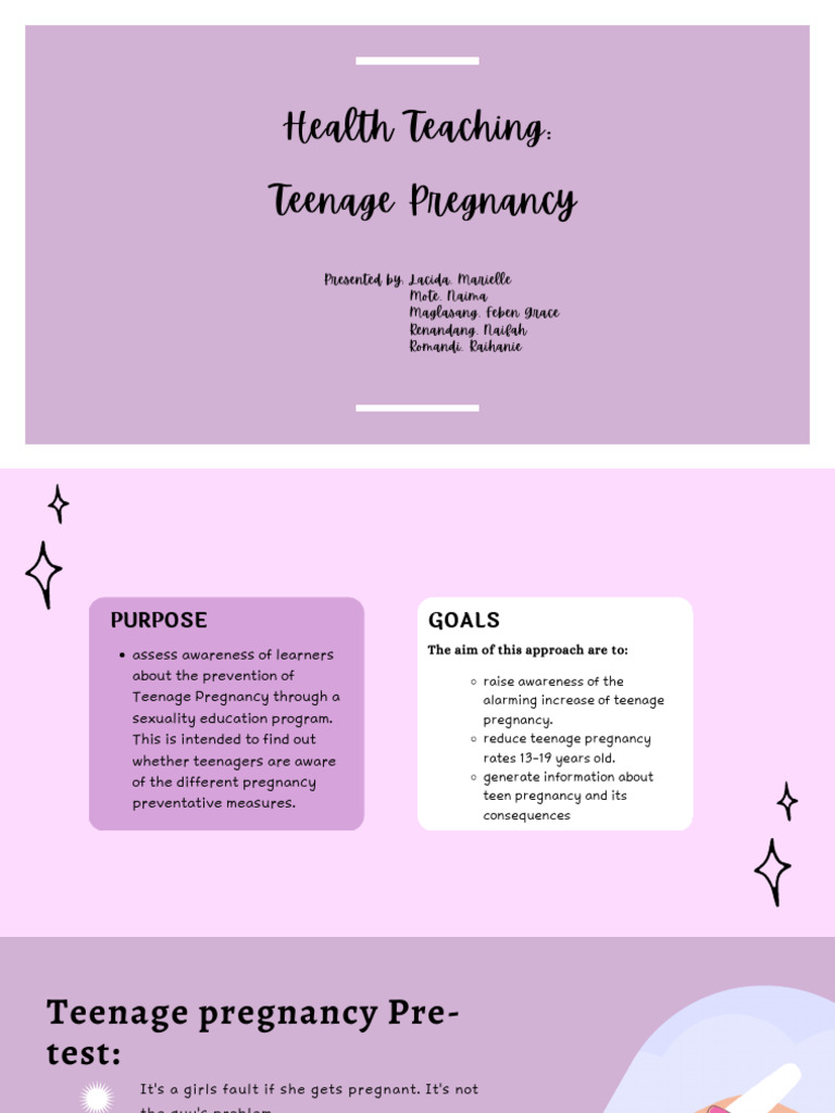 Health Teaching Teenage Pregnancy | PDF | Teenage Pregnancy | Pregnancy