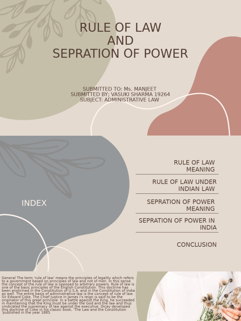 Separation of Powers | PDF | Rule Of Law | Separation Of Powers