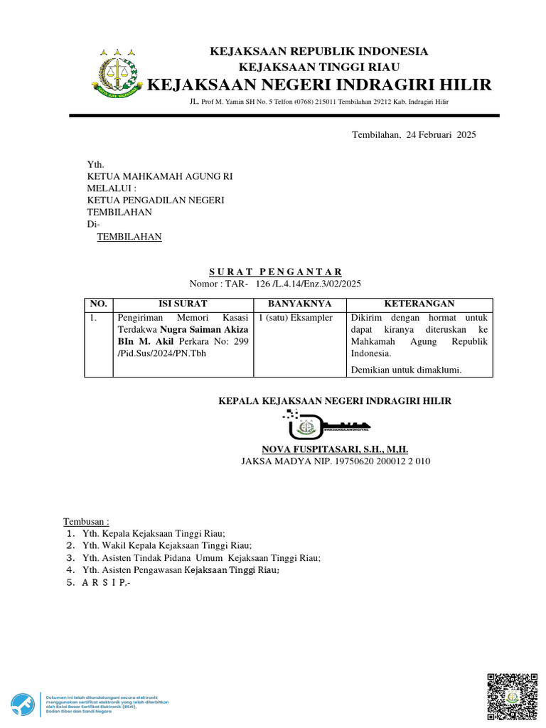 P-47 Memori Kasasi Nugra Saiman Akiza BIn M. Akil Esign | PDF