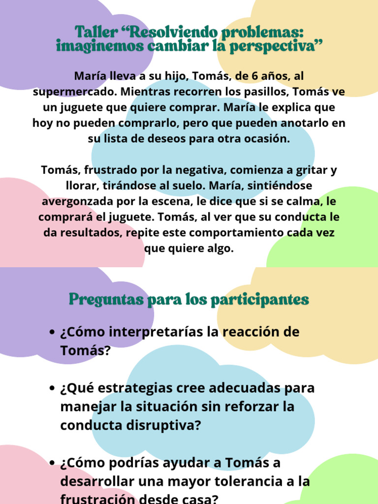 Taller "Resolviendo Problemas Imaginemos Cambiar La Perspectiva" | PDF