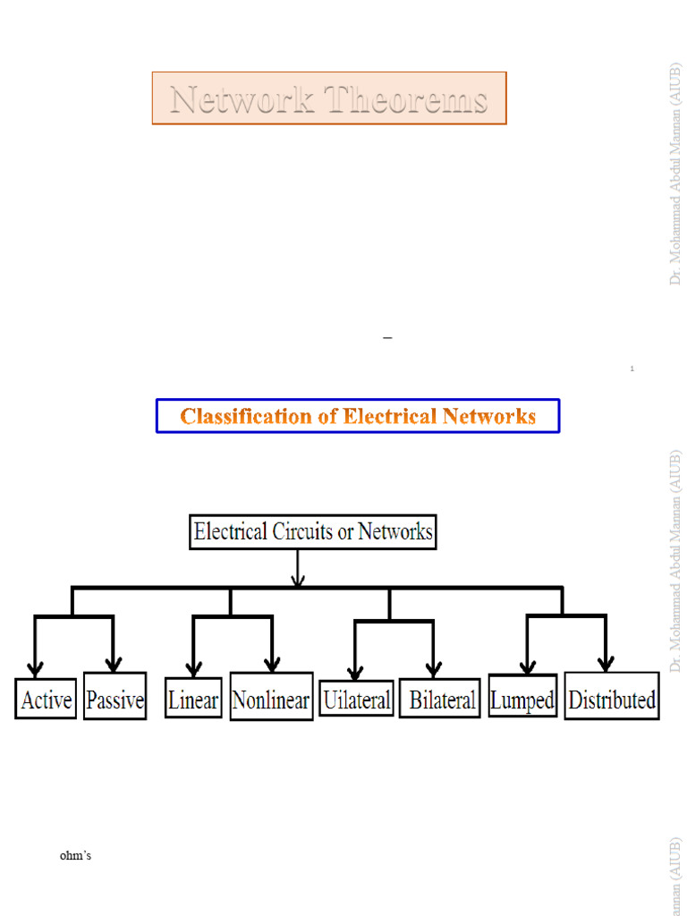 Lecture 10 & 11 Network - Theorems 1 | PDF | Electrical Network | Ac Power