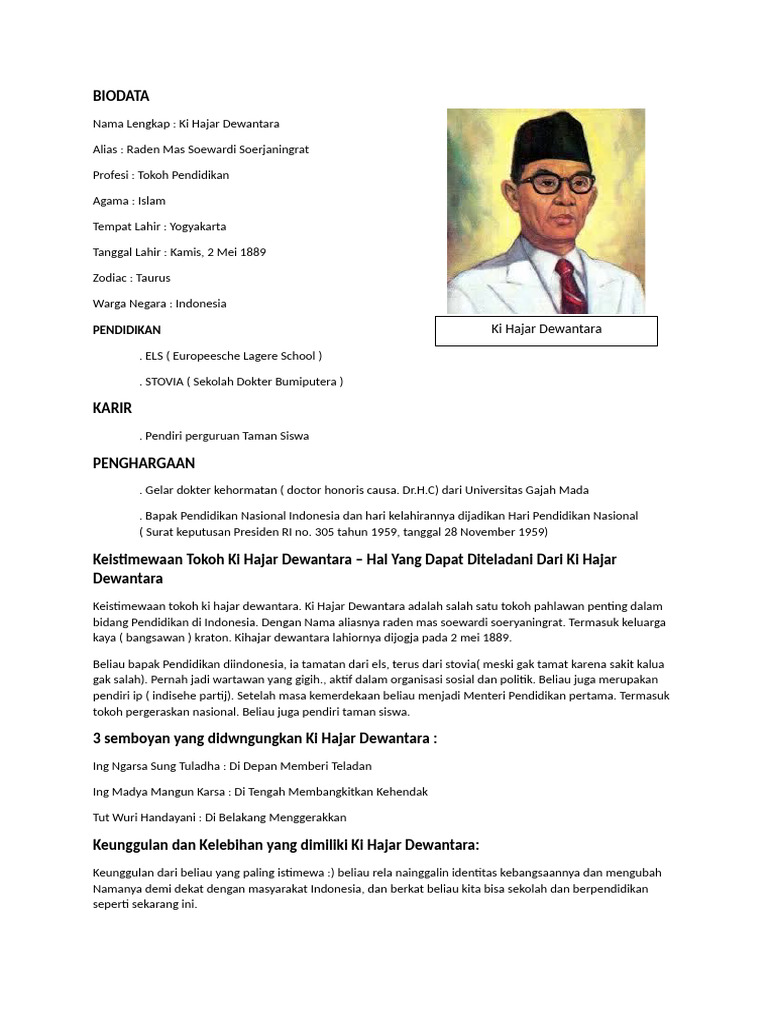 Ki Hajar Dewantara: Bapak Pendidikan Nasional | PDF