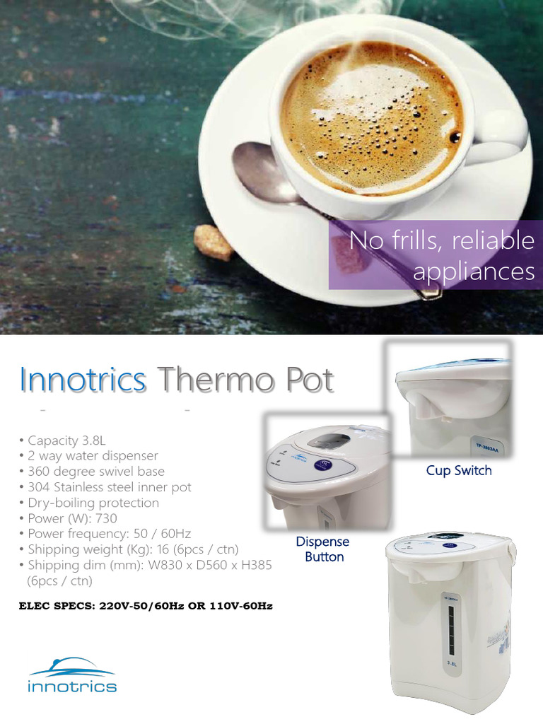 Thermo Pot: Innotrics | PDF