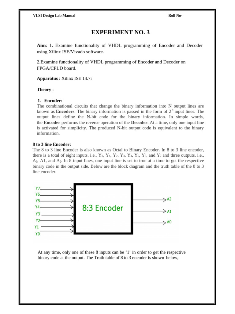 New EXPERIMENT - NO-3 (Encoder, Decoder) | PDF | Electronic Engineering | Electronic Design