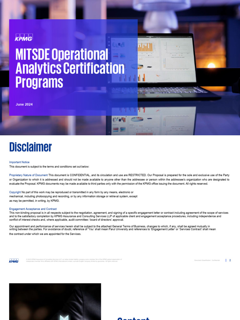 KPMG - MITSDE - Operational Anlaytics | PDF | Analytics | Statistics