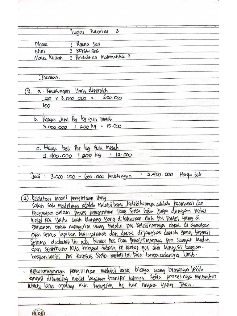 Tugas 3 MTK 2 Ratna | PDF