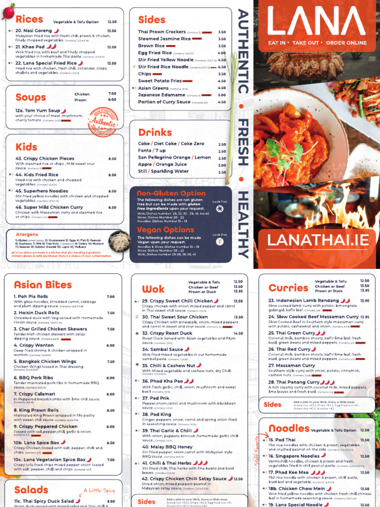 Takeaway Menu Correct Size Embed Outline | PDF