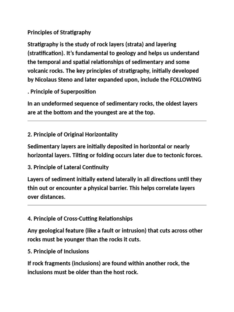 Key Stratigraphy Principles Explained | PDF | Stratigraphy | Porosity