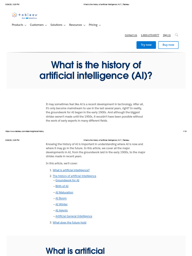 What Is The History of Artificial Intelligence (AI) - Tableau | PDF | Artificial Intelligence ...