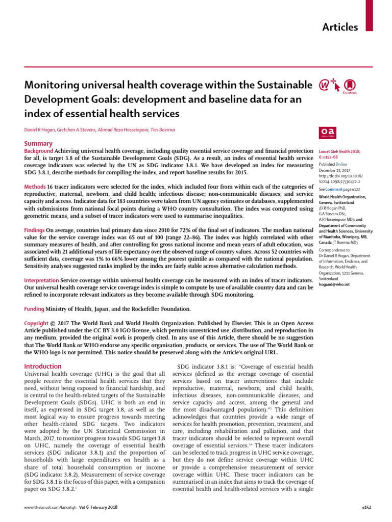 uhc index measurement | PDF | Hypertension | Diabetes