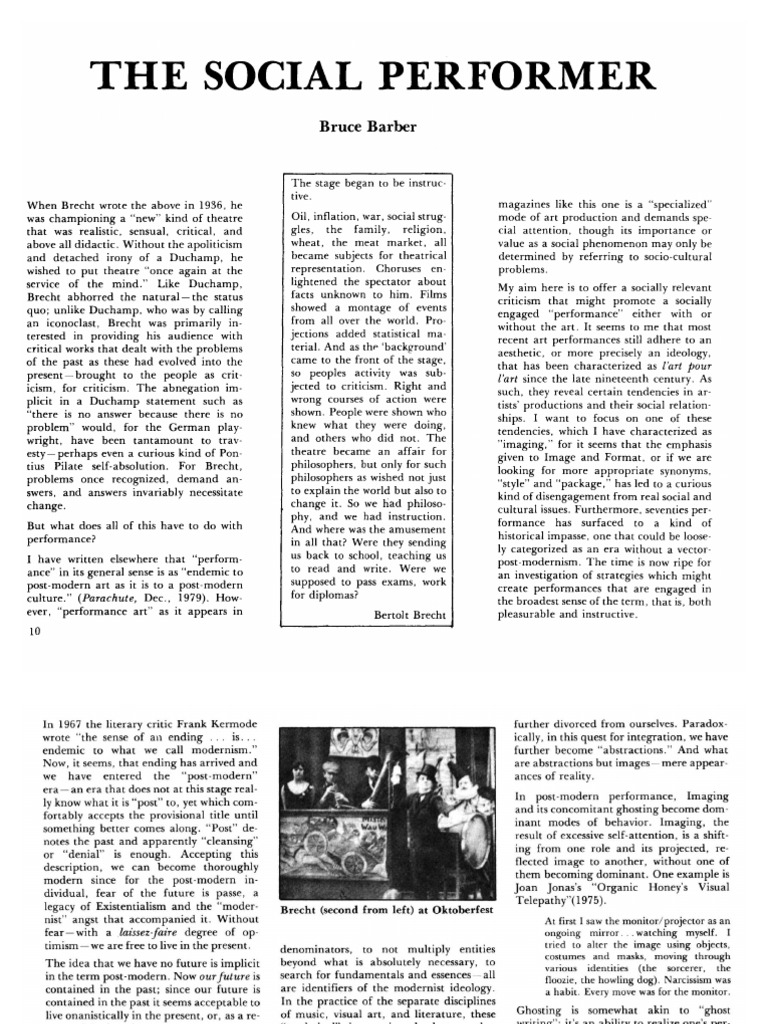 BARBER Bruce - The Social Performer | PDF | Modernism