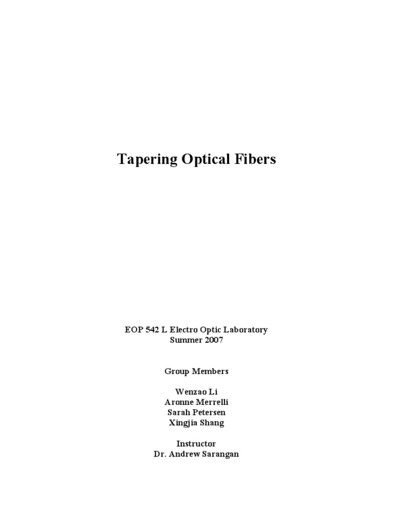 Fiber Tapering | PDF | Optical Fiber | Optics